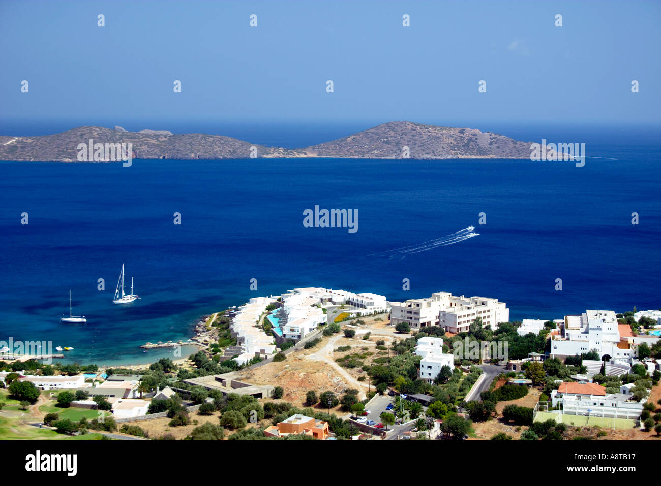Gulf of Mirabello Elounda Elounta Beach and Bay Eastern Crete Kriti ...