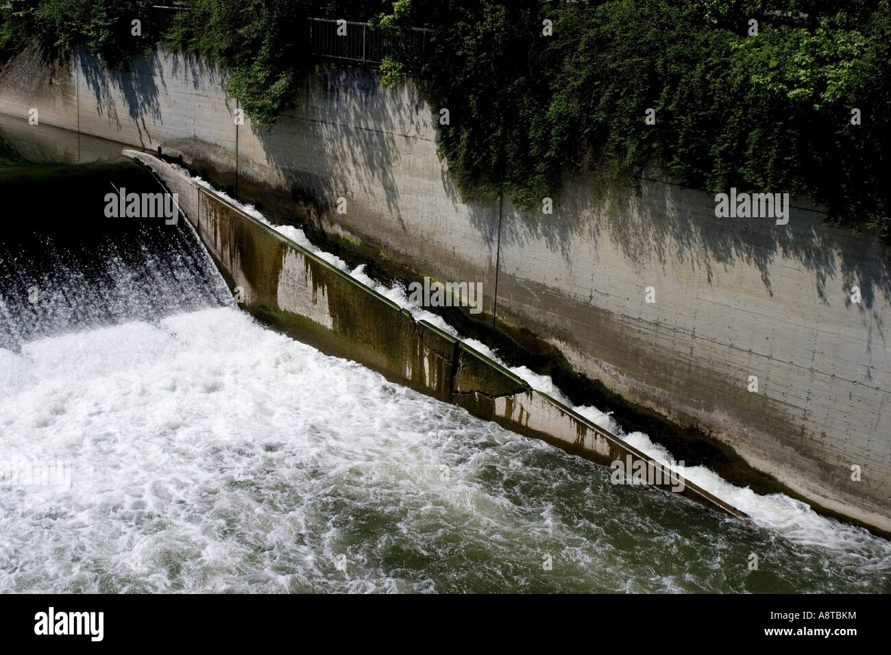fisch ladder at the Neckar, Germany, Baden-Wuerttemberg, Wendlingen ...