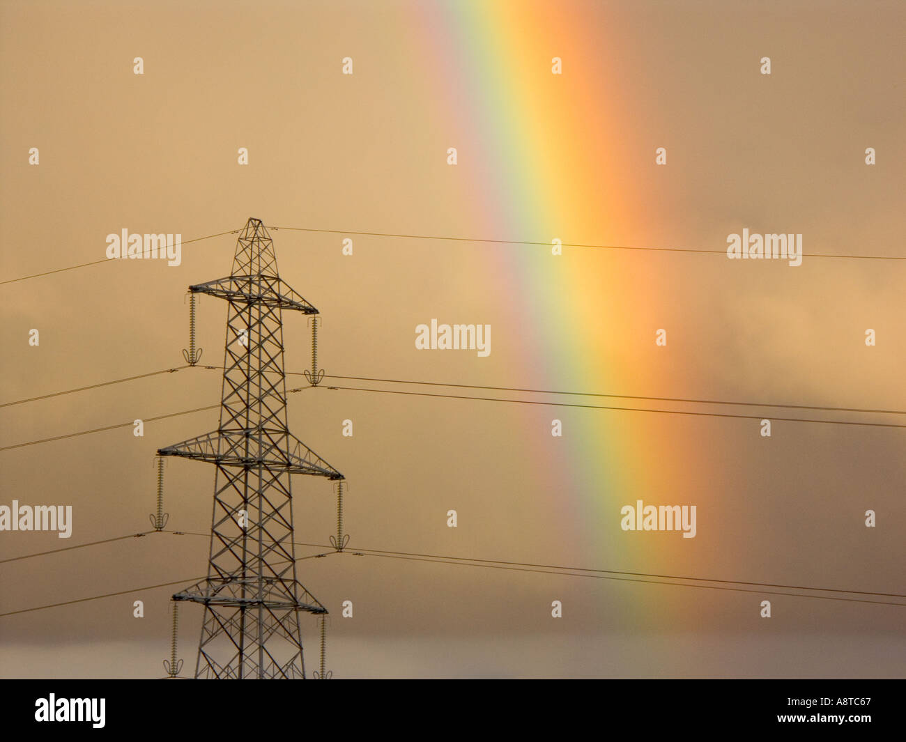 Pylon With Rainbow High Resolution Stock Photography and Images - Alamy