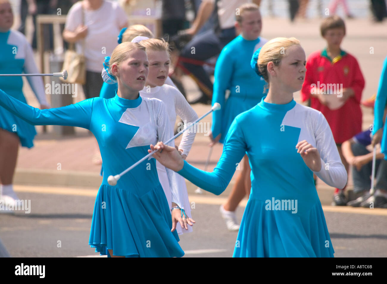 Majorettes in Parade Blackpool Stock Photo - Alamy