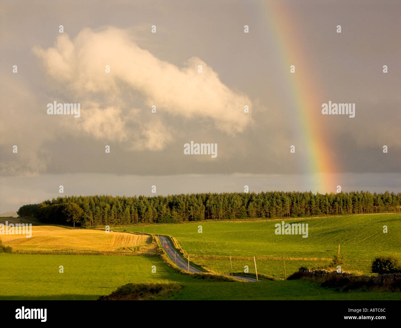 Rainbow near Lauder Scottish Borders UK Stock Photo - Alamy