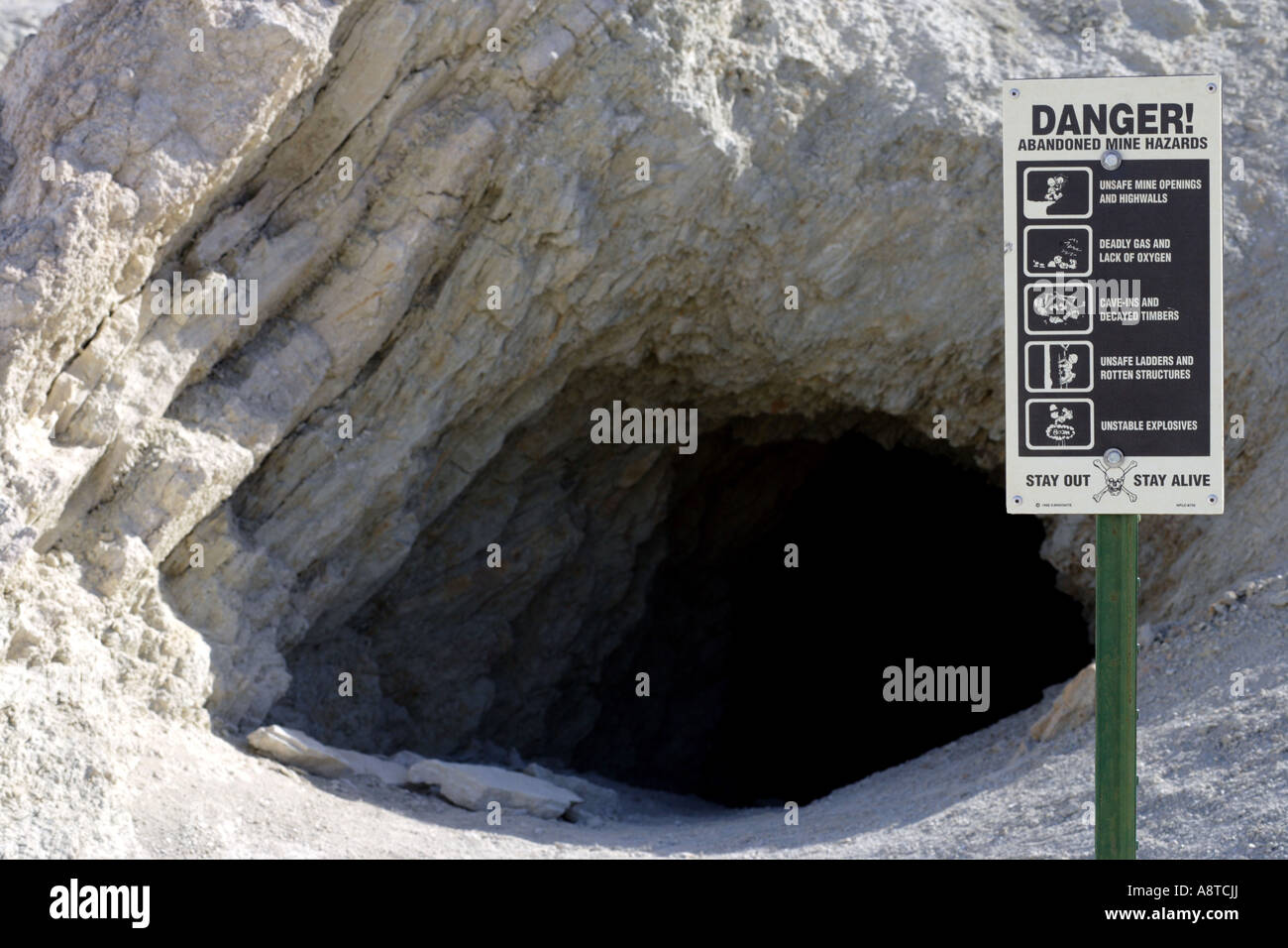 Entry of an abandoned mine in the Death Valley National Park, USA ...