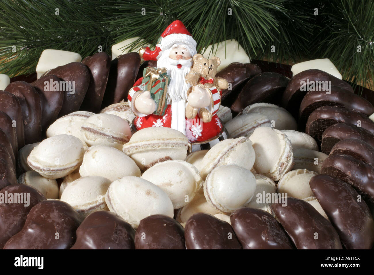 Santa Claus with gingerbread Stock Photo - Alamy
