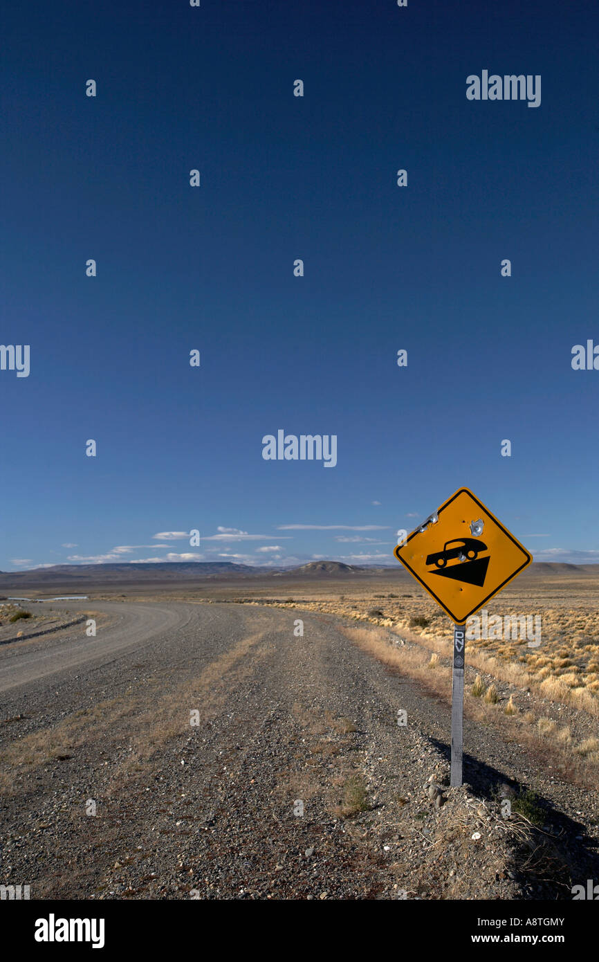 bullet holes in road sign, Patagonia, Argentina Stock Photo - Alamy