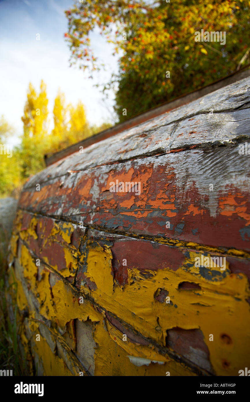 old rowing boat on land, Chile Stock Photo - Alamy