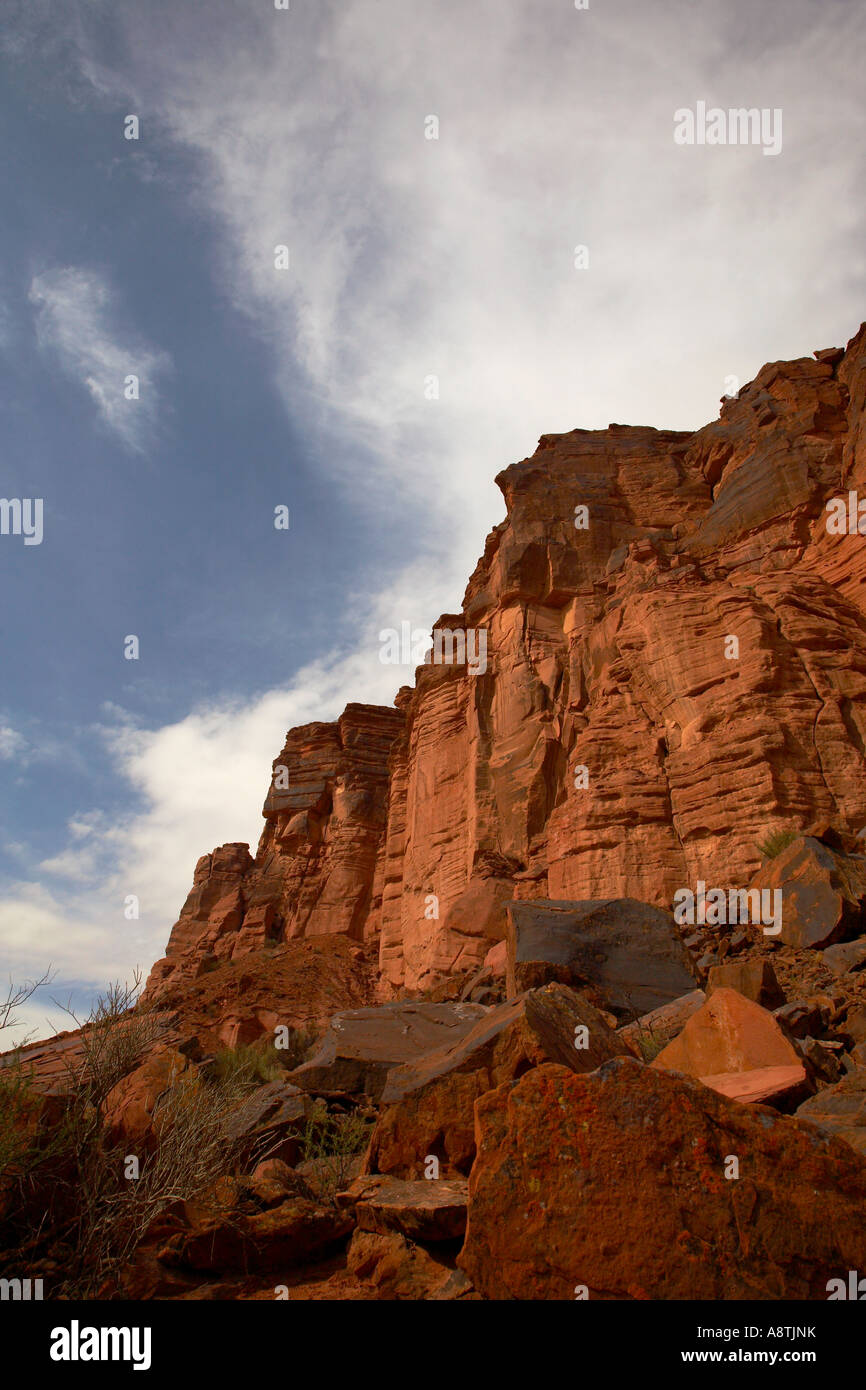 sandstone cliff, Talampaya national park Stock Photo - Alamy
