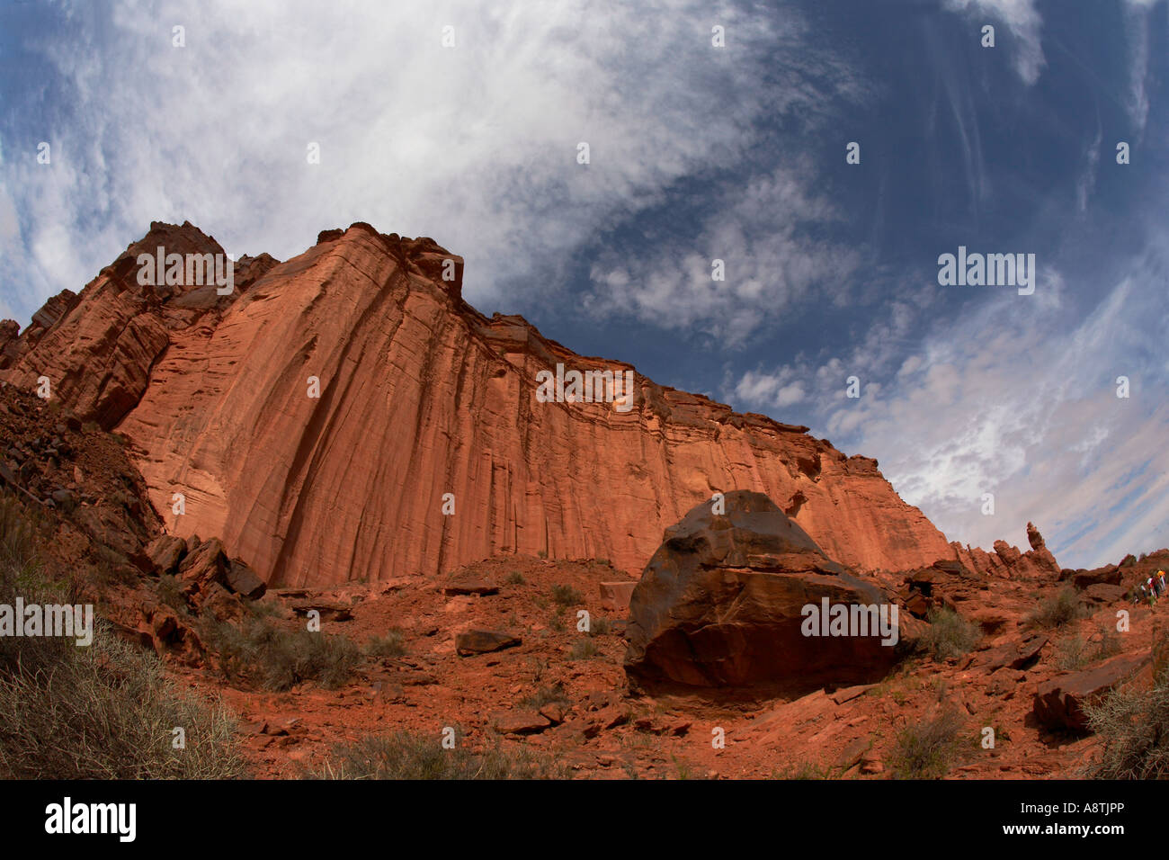 sandstone cliff, Talampaya national park Stock Photo - Alamy