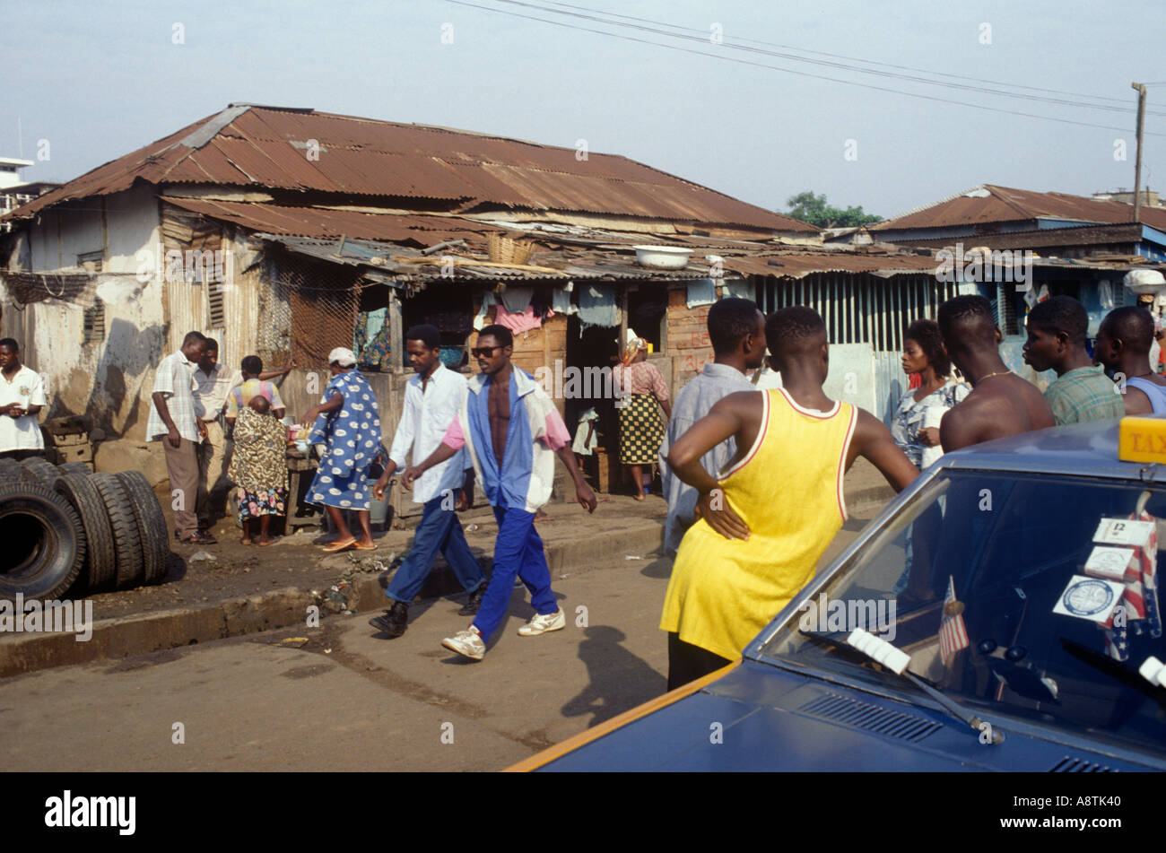 A street in East Mamprobi one of the poorer districts of Accra Ghana ...