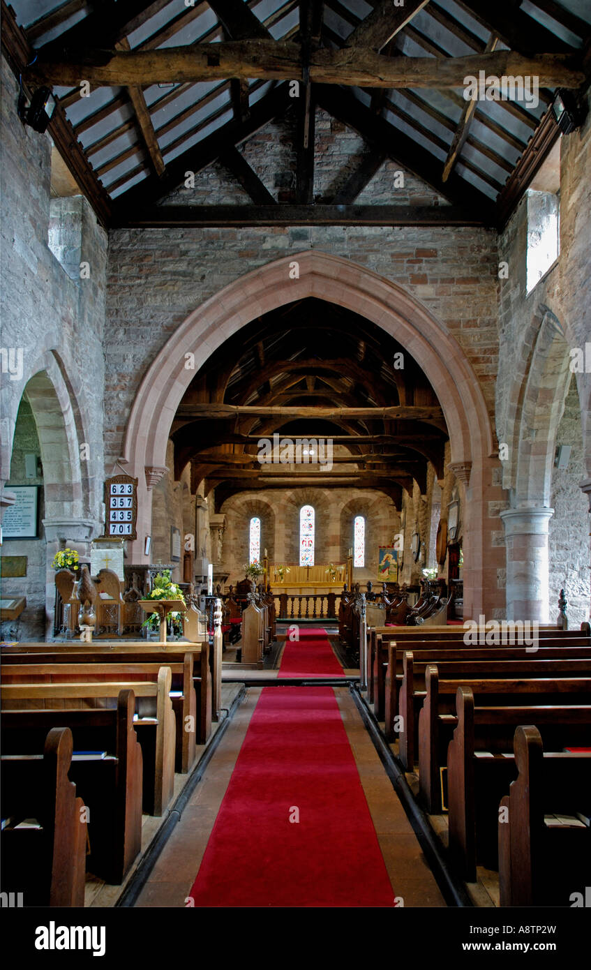Interior, Church of Saint Andrew, Dacre. Lake District National Park ...