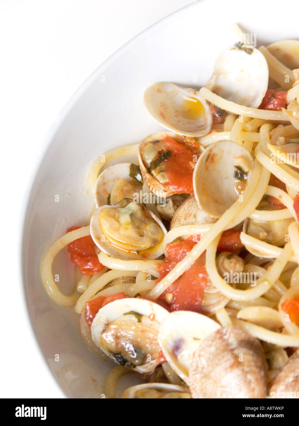 Spaghetti pasta with vongole clam and muscles , traditional fron naples ...