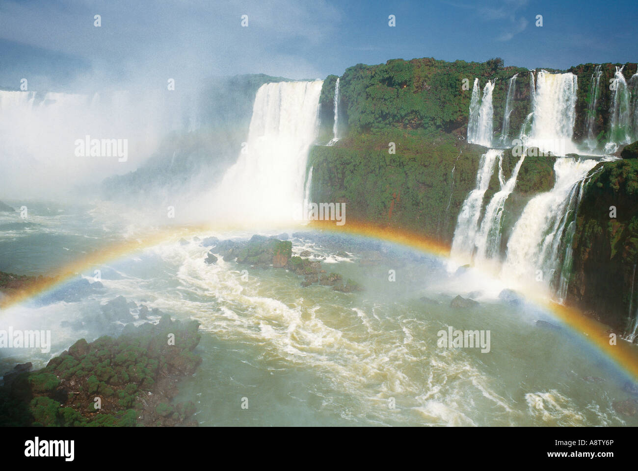 Iguazu Falls and rainbow. Brazil Stock Photo - Alamy