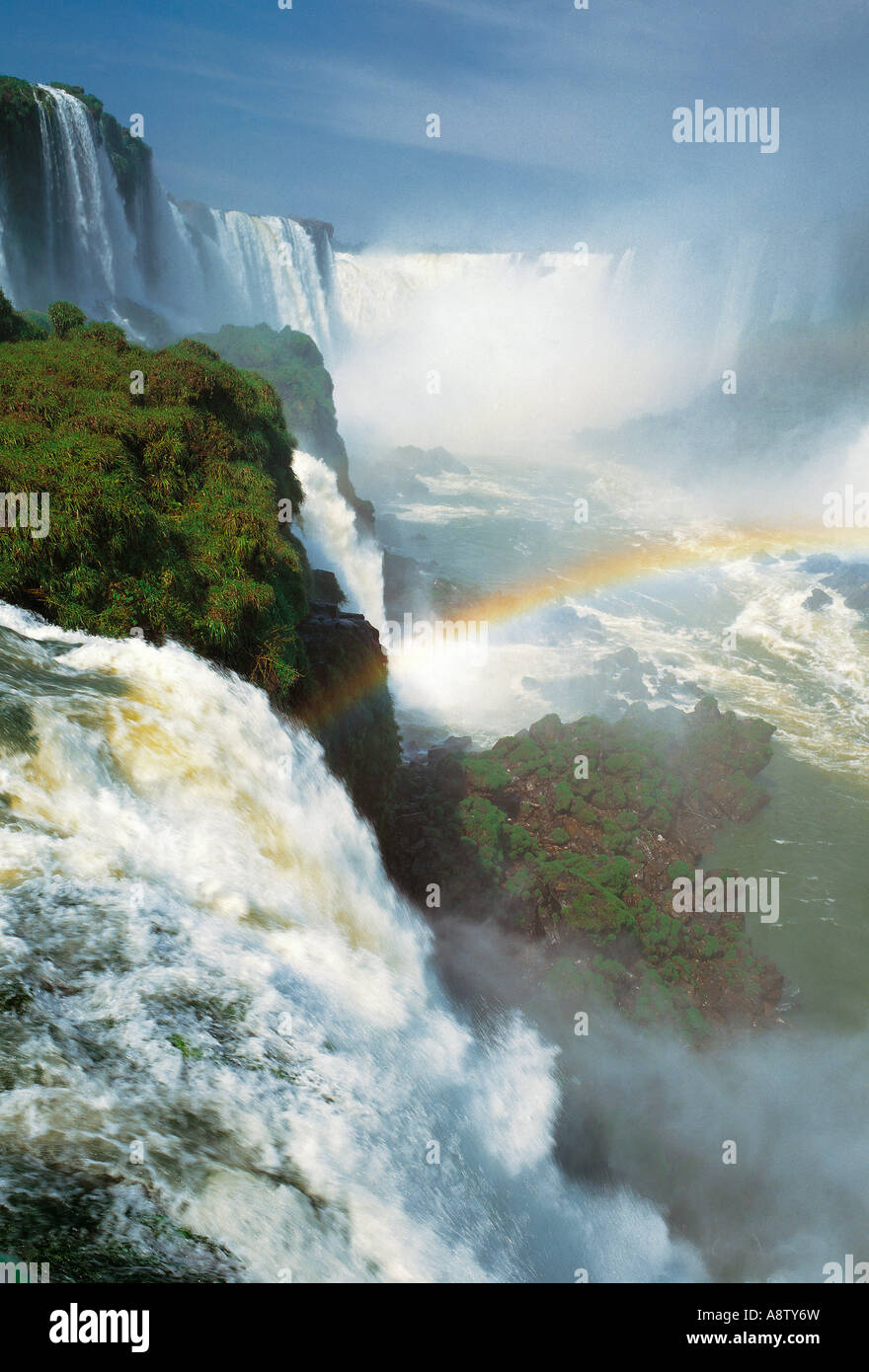 Iguazu Falls and rainbow. Brazil Stock Photo - Alamy