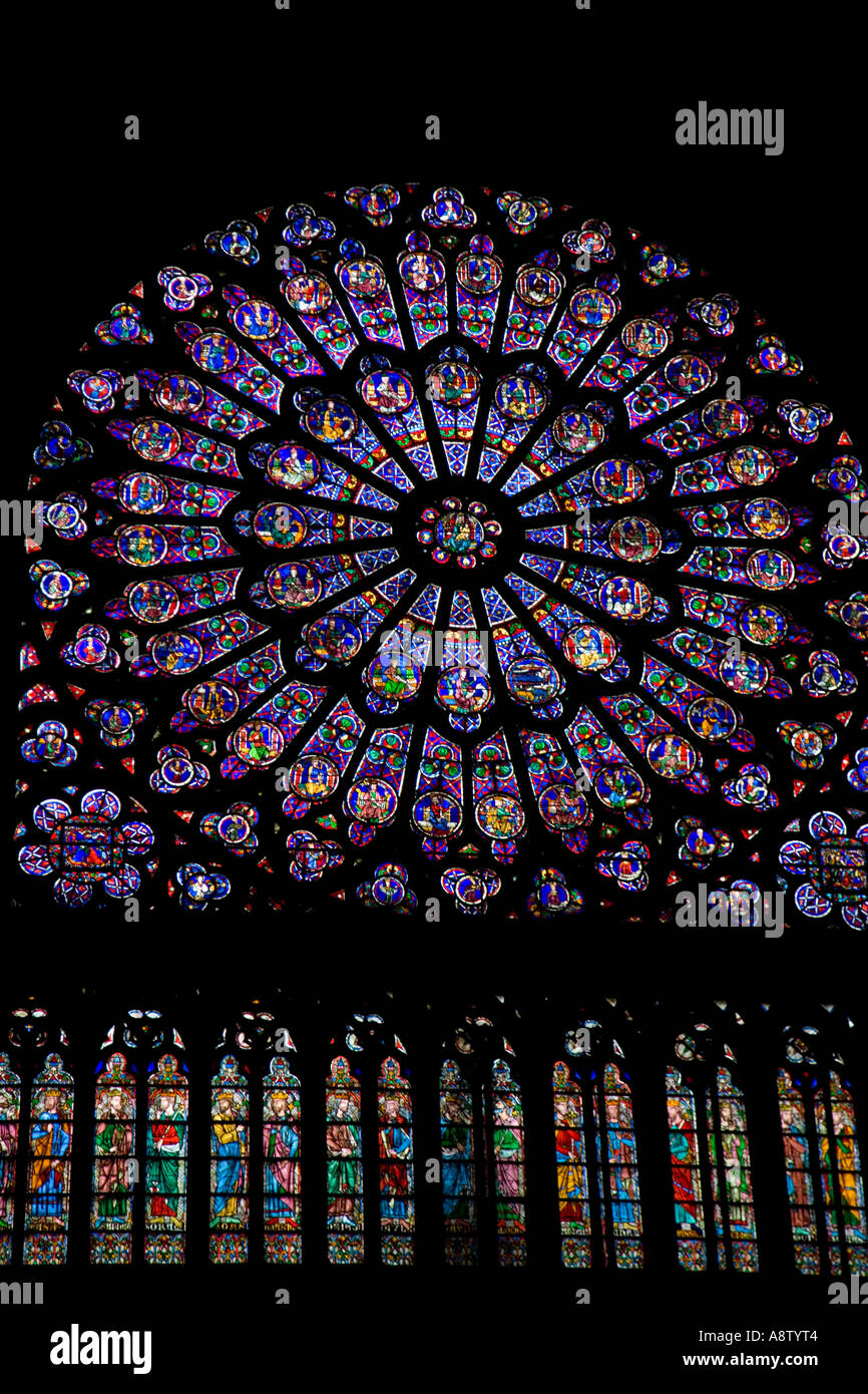 Notre Dame Rose Window Paris France Stock Photo - Alamy