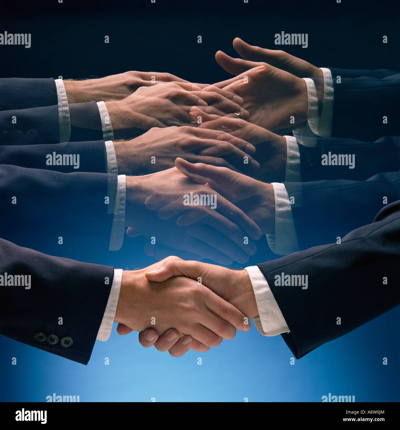 Business handshake multiple people hi-res stock photography and images ...
