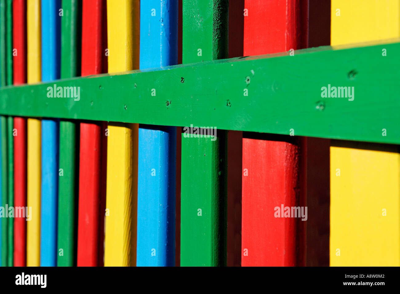 Colourful fence posts hi-res stock photography and images - Alamy