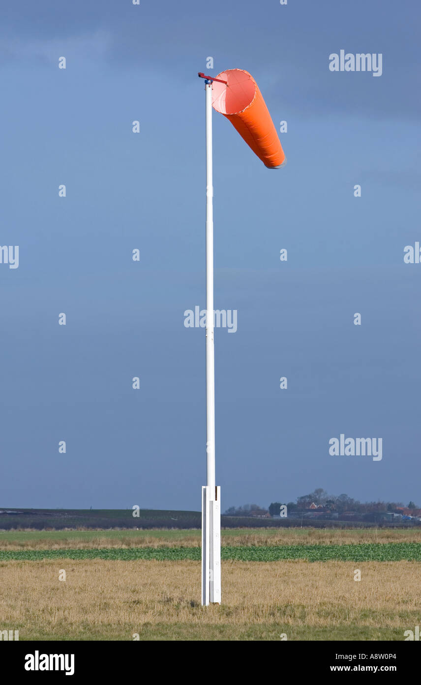 Wind sock in field of skydiving drop zone at Langar Airfield in ...