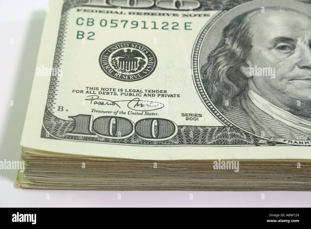 Hundred Dollar Bills stacked Stock Photo - Alamy