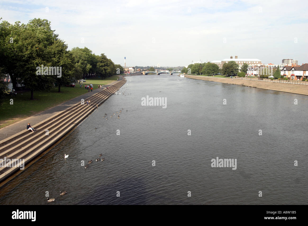 The River Trent alongside the Nottingham finish of the Tour of Britain ...