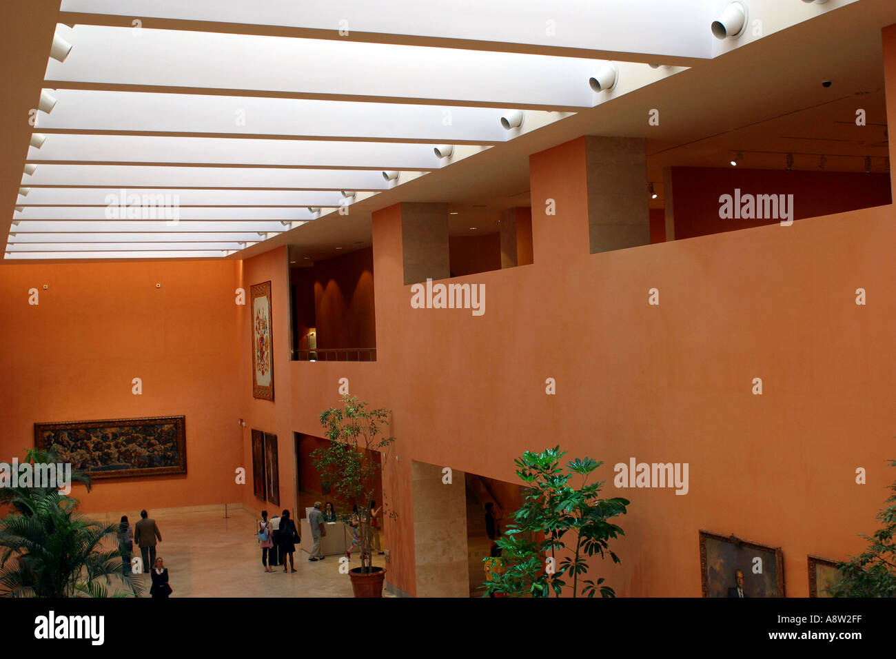 Modernist interior of the Thyssen Bornemisza museum Madrid Spain Stock ...