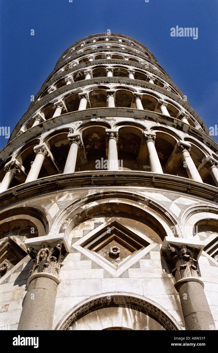 The leaning tower of Pisa from an unusual angle Stock Photo - Alamy
