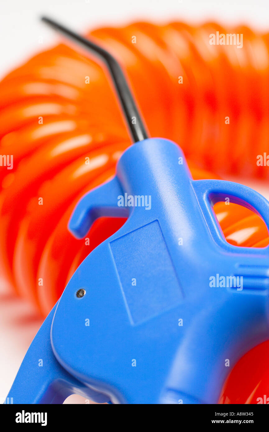 Compressed air line blower tool on white studio background Stock Photo ...