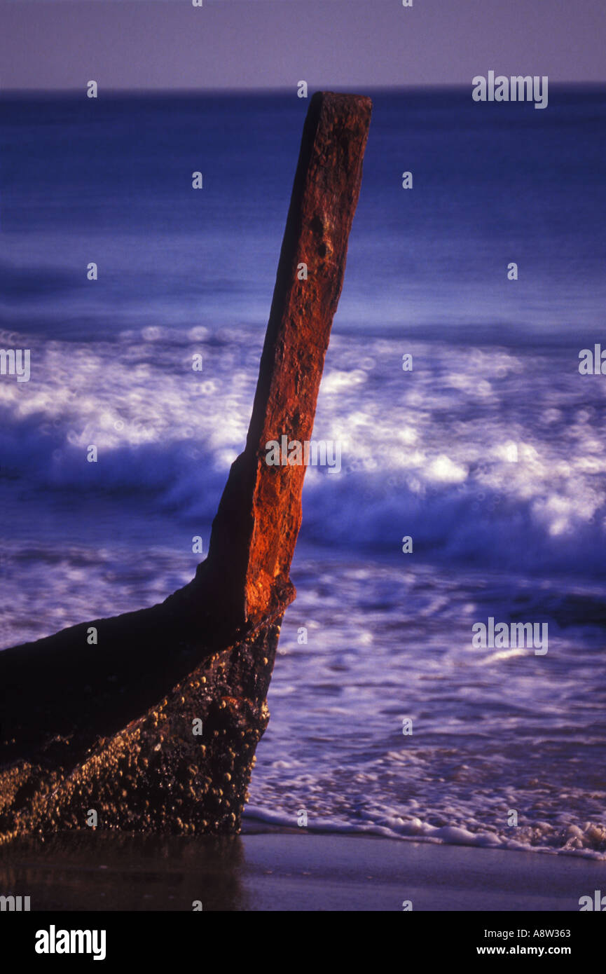 wreck of the SS Dicky DICKY BEACH SUNSHINE COAST QLD AUST Stock Photo ...