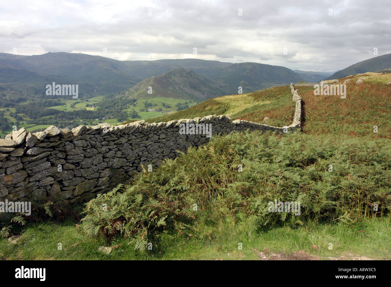 Traditional stone wall Grasmere "Lake District" Cumbria England Stock ...
