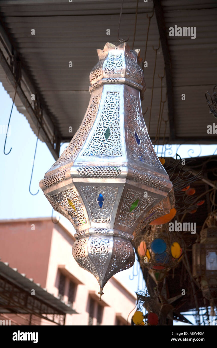 Typical decorated Moroccan lamp in Marrakech Stock Photo - Alamy