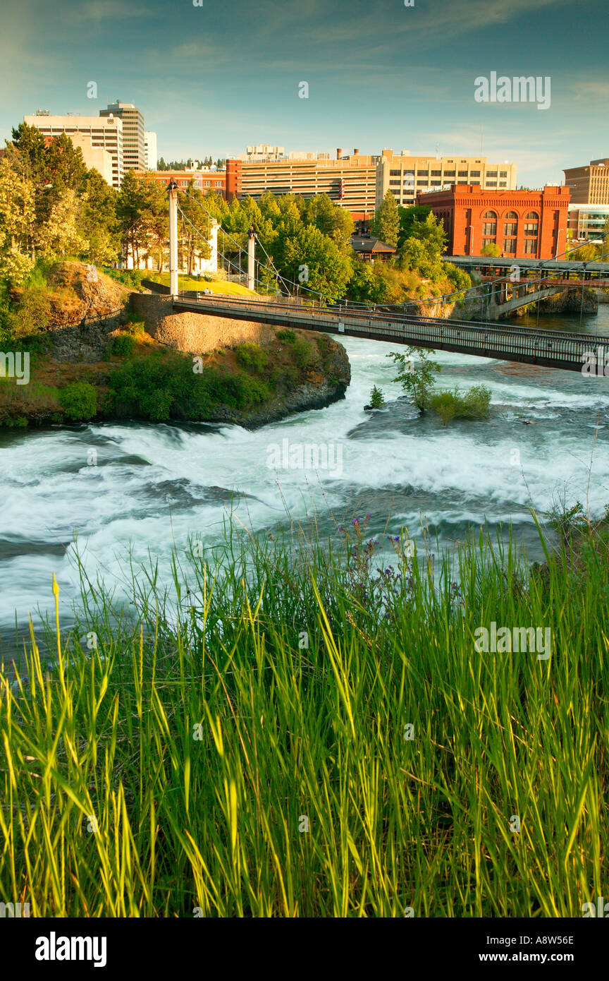 The waterfalls along the Spokane River and Riverfront Park downtown ...
