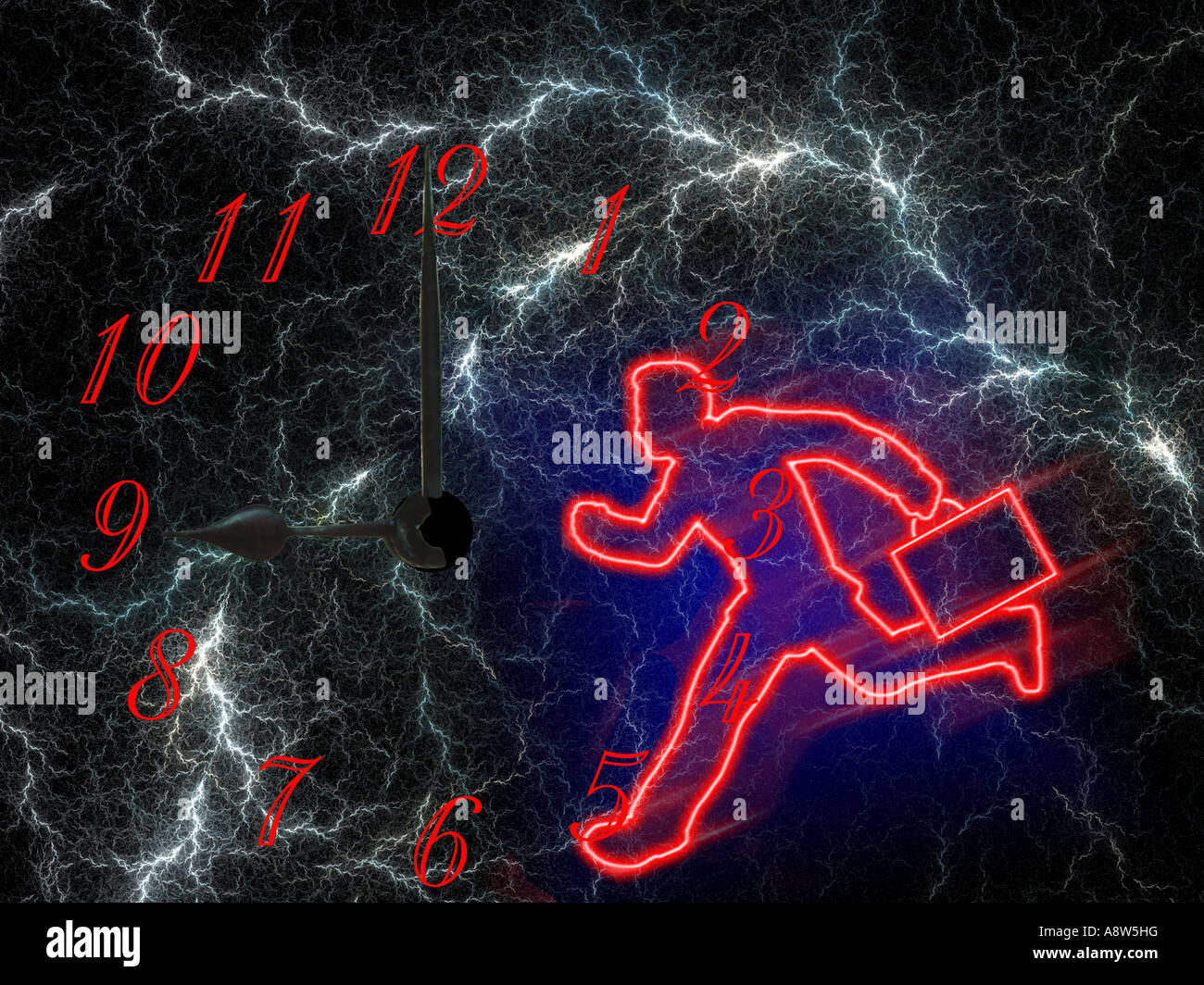 Business man time pressure Stock Photo - Alamy