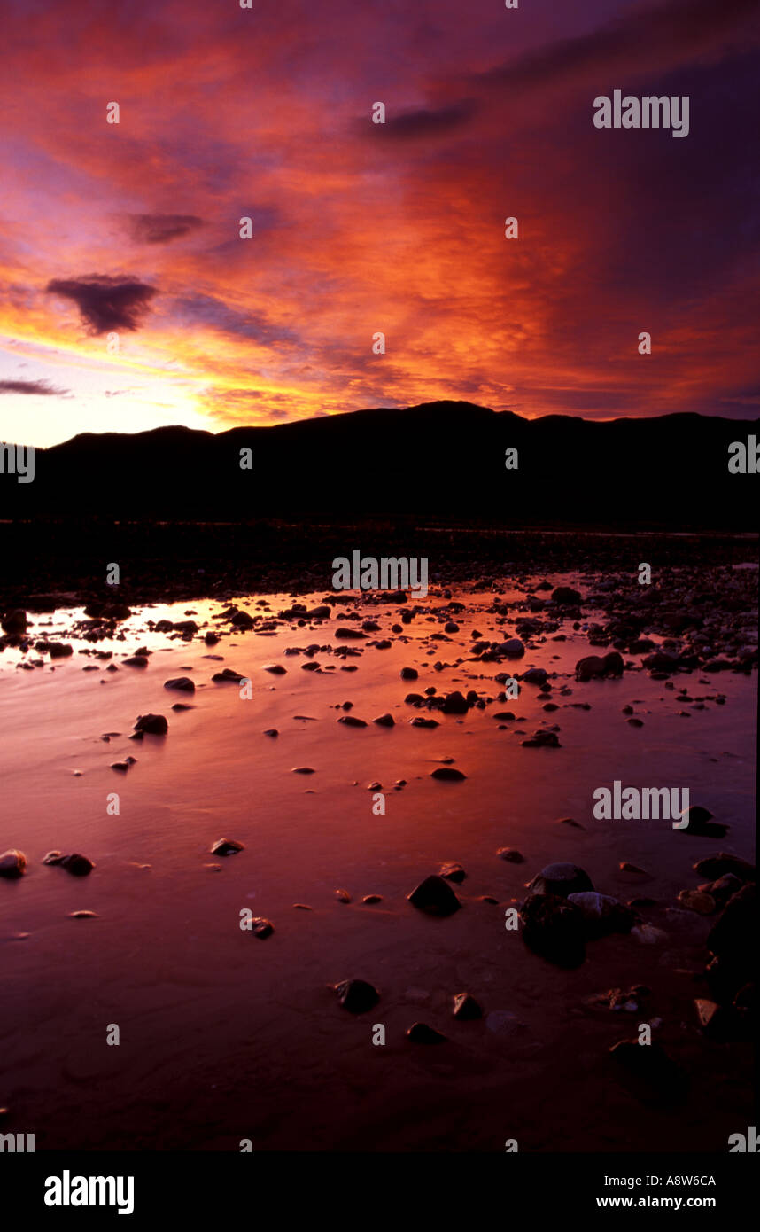 Teklanika River Valley Sunset Denali National Park Alaska Stock Photo ...