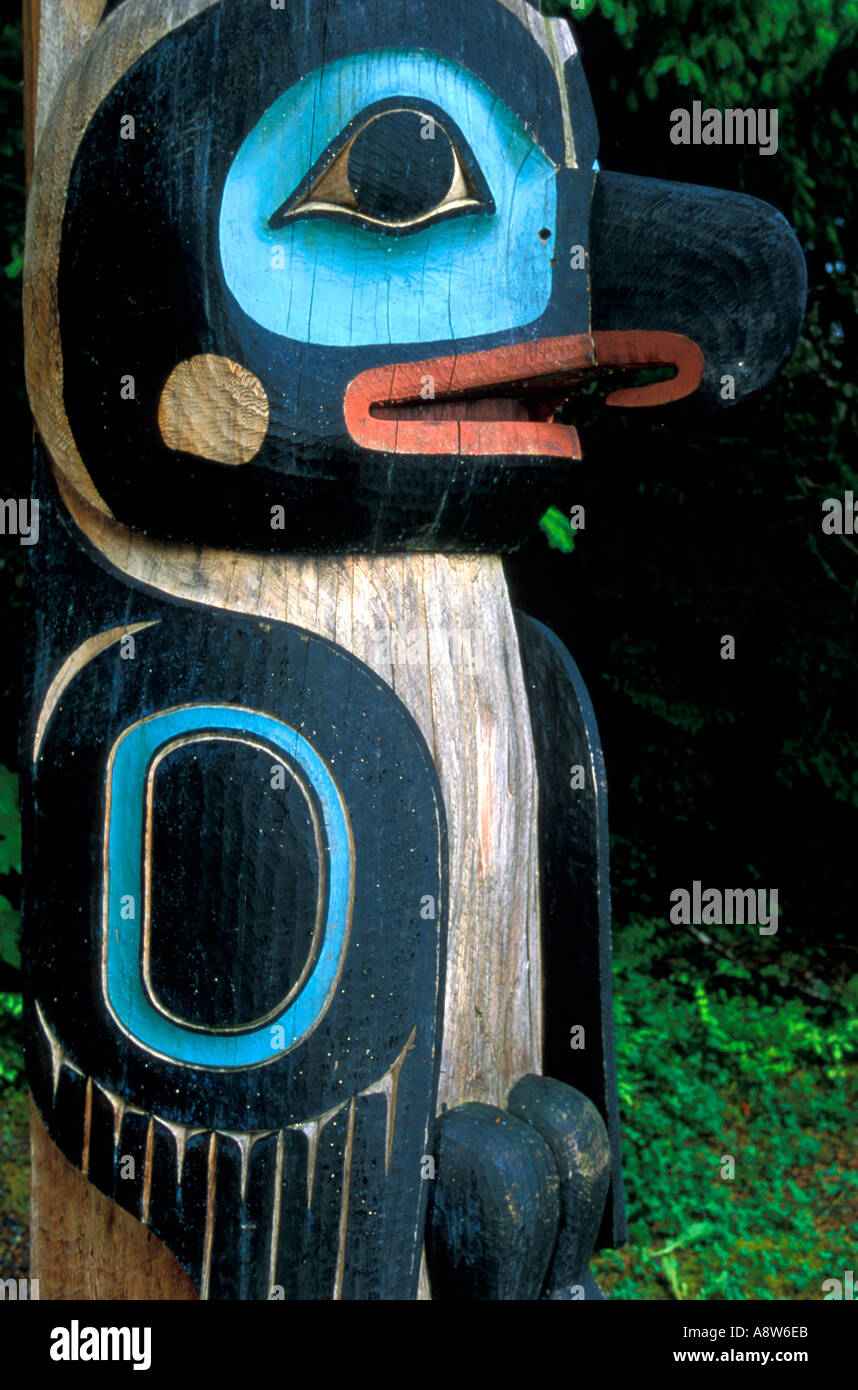 Raven totem Sitka National Historical Park Sitka Alaska Stock Photo - Alamy