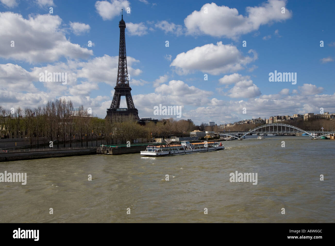Eiffel Tower & The River Sienne Paris France Spring Stock Photo - Alamy