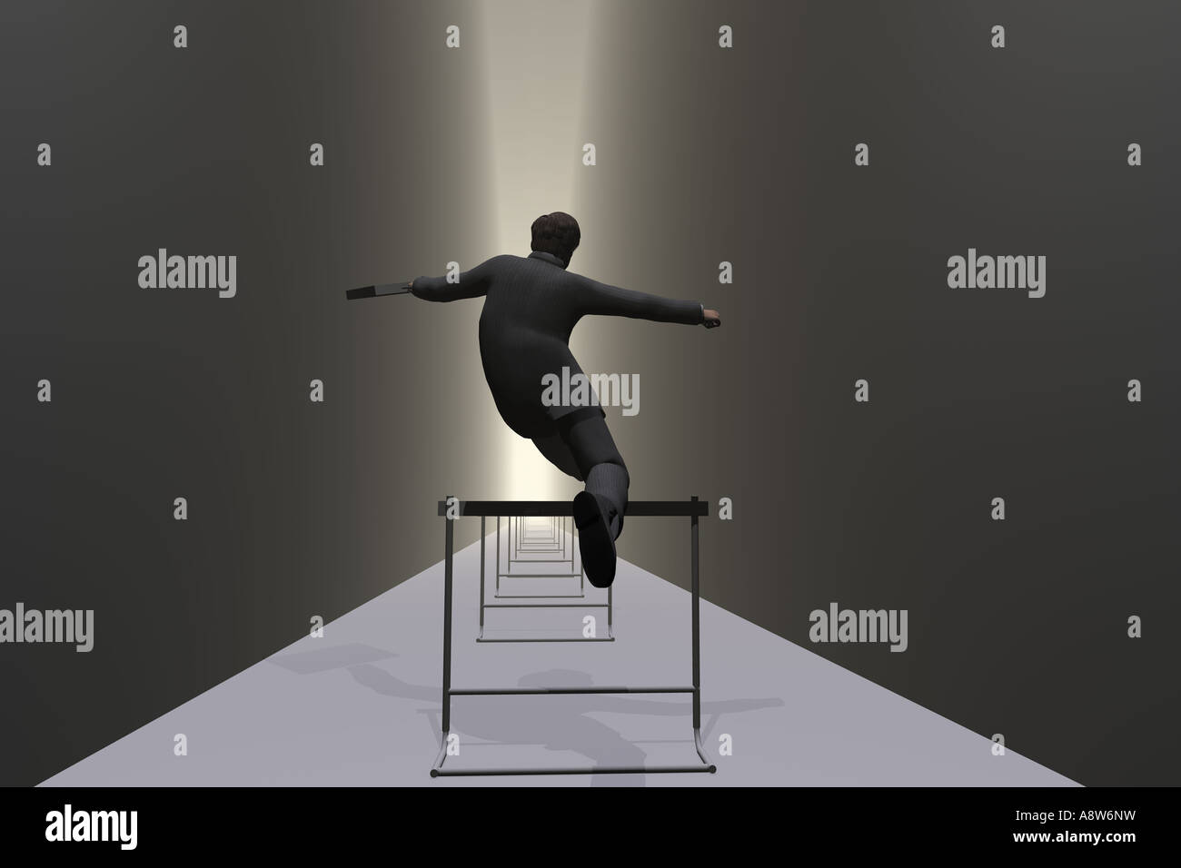 Businessman jumping hurdles hi-res stock photography and images - Alamy