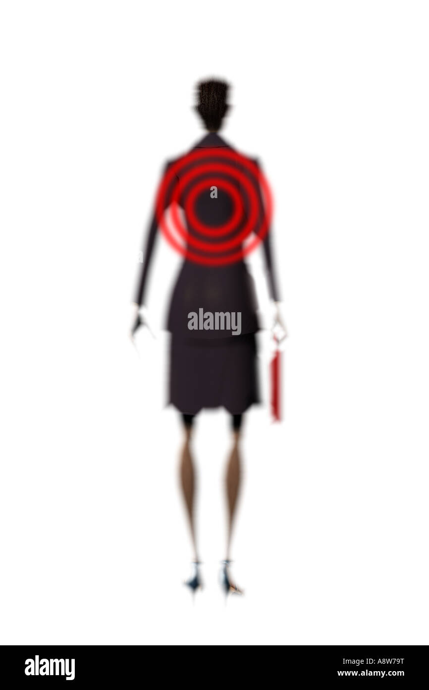 Business woman with a target on her back Stock Photo - Alamy