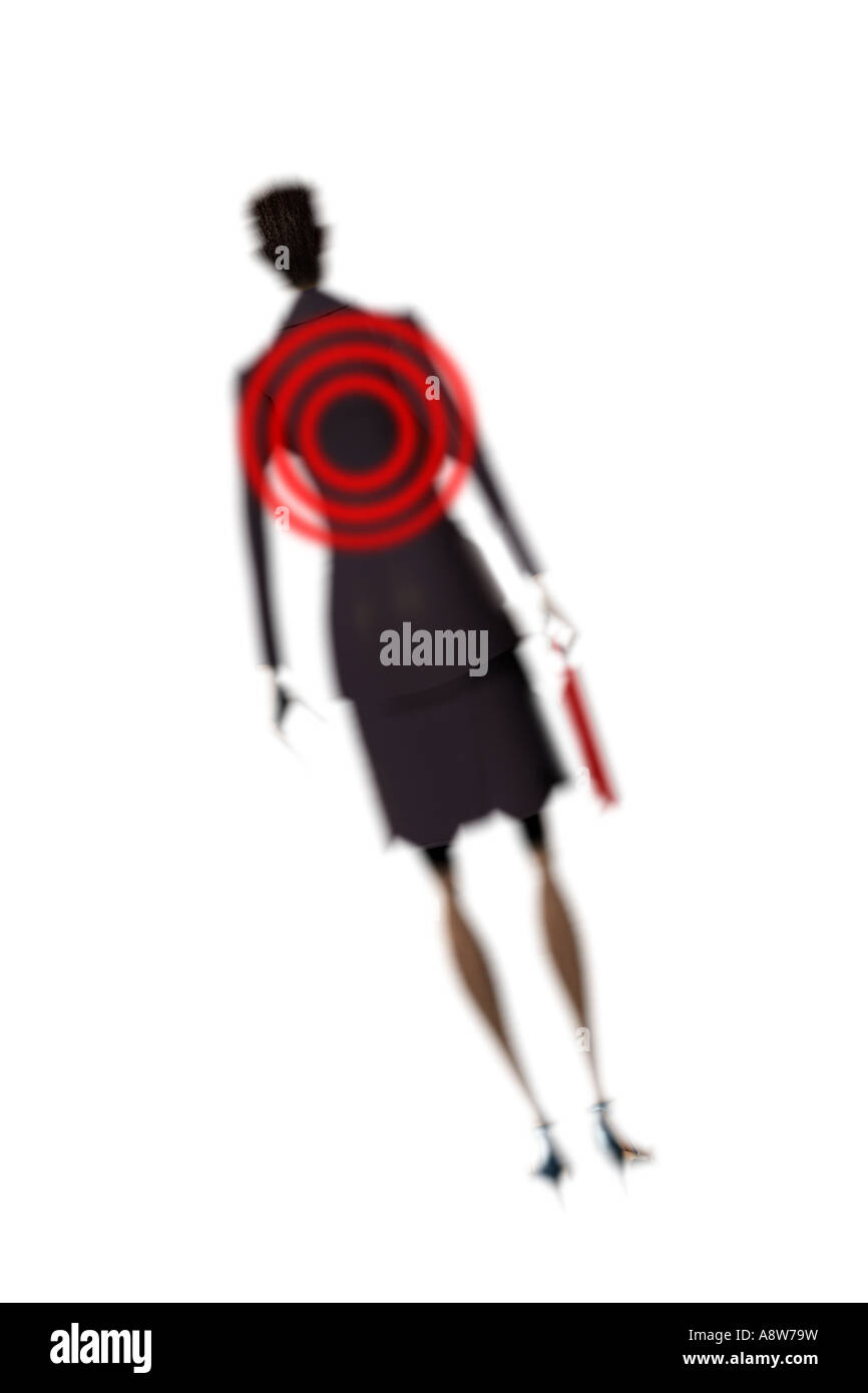 Business woman with a target on her back Stock Photo - Alamy