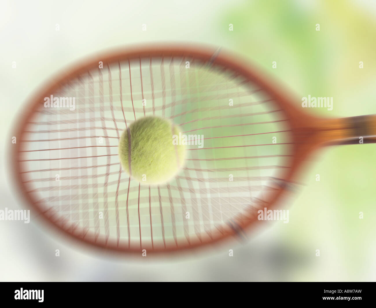 Tennis racquet striking a ball Stock Photo - Alamy