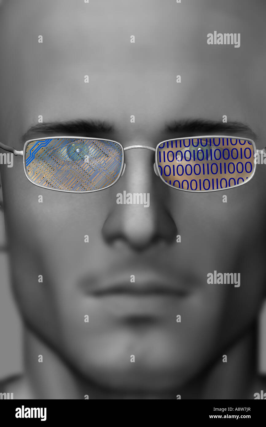 Binary circuits face hi-res stock photography and images - Alamy