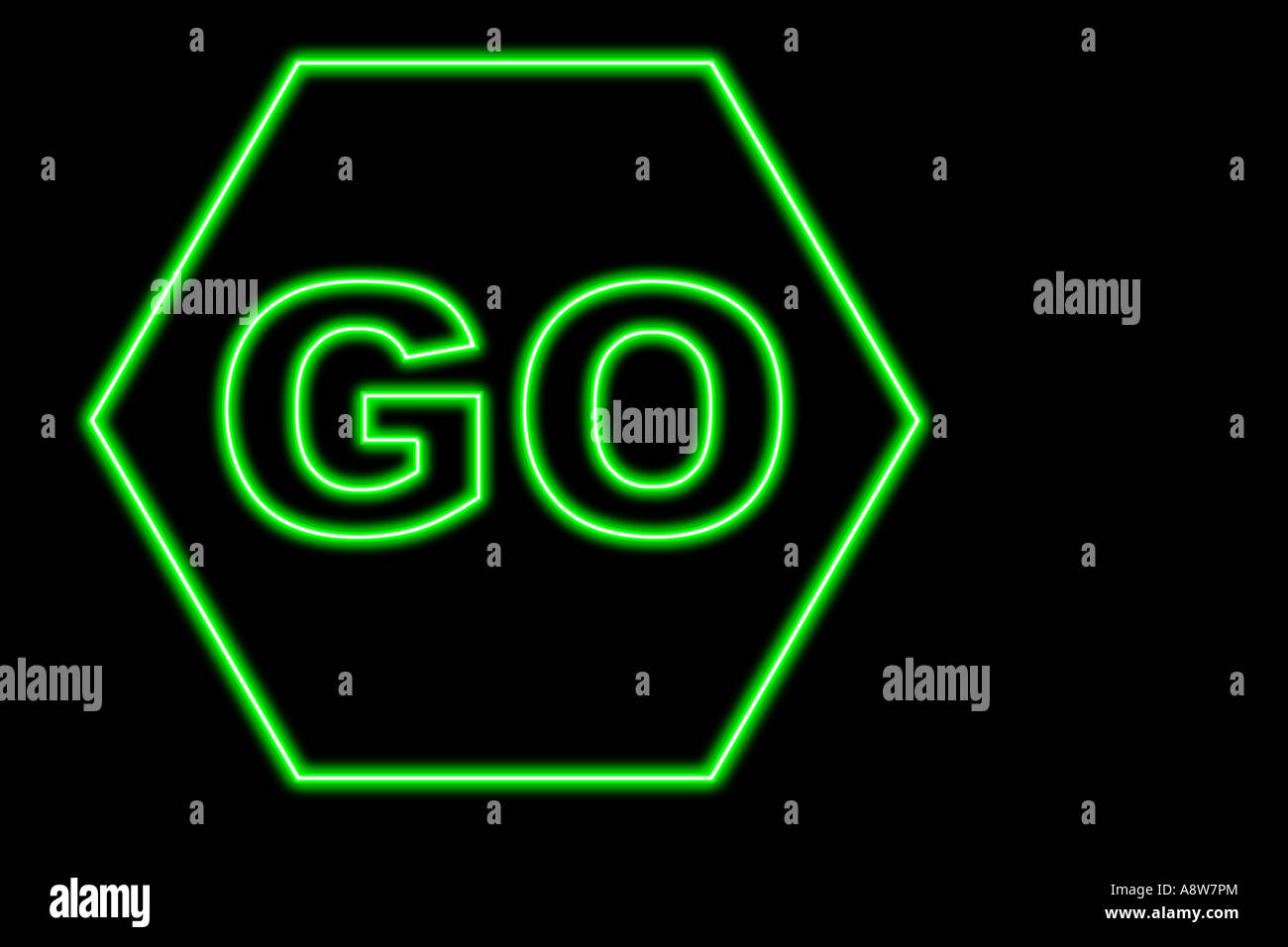 Neon go sign Stock Photo - Alamy