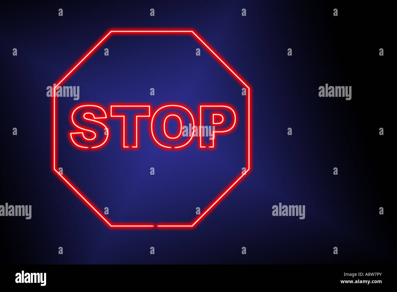 Neon stop sign Stock Photo - Alamy