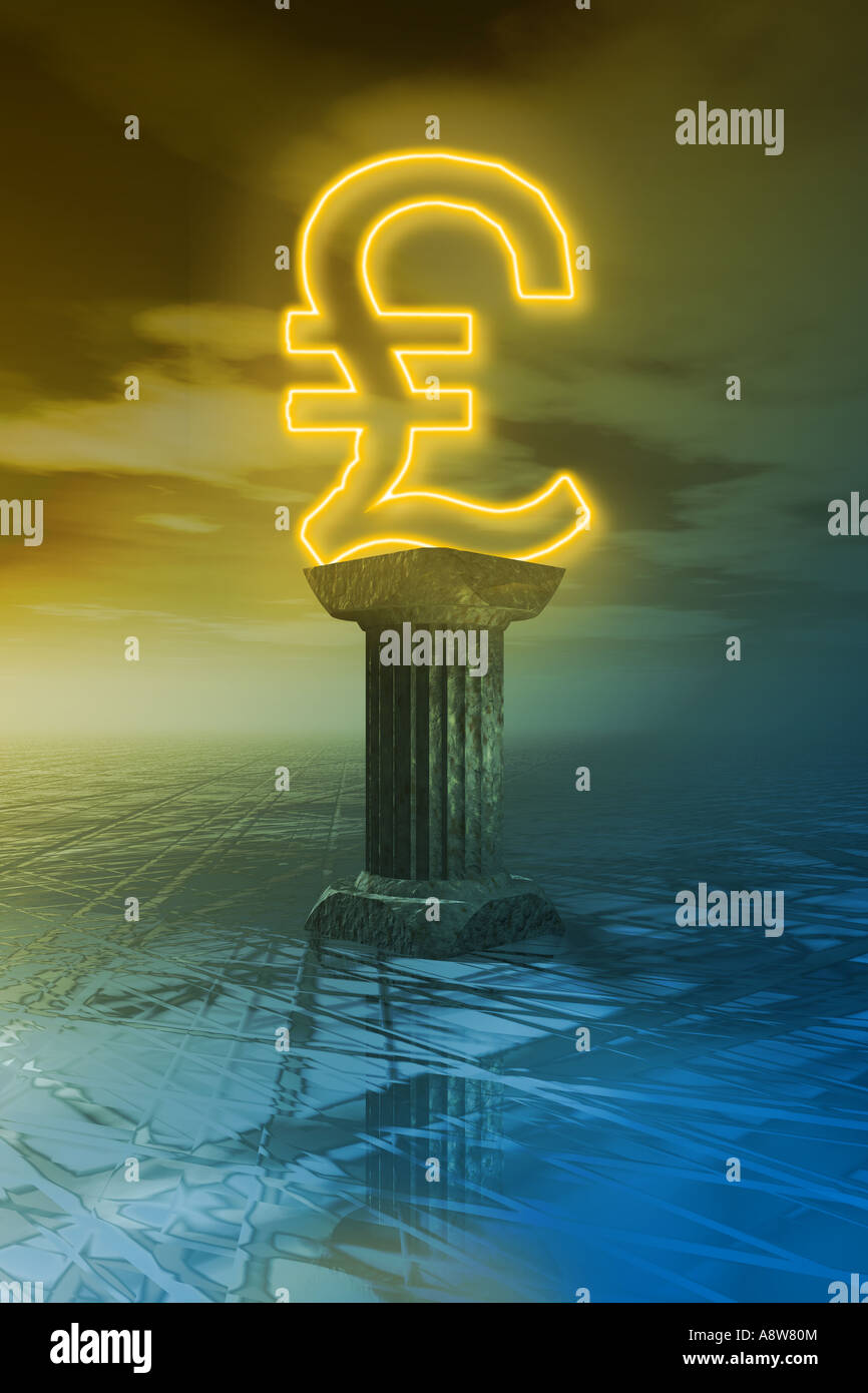 Neon blue british pound sign hi-res stock photography and images - Alamy