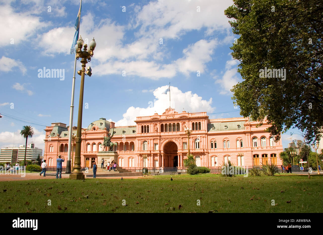 Plaza de Mayo in Buenos Aires Argentina with the Casa Rosada Pink House ...