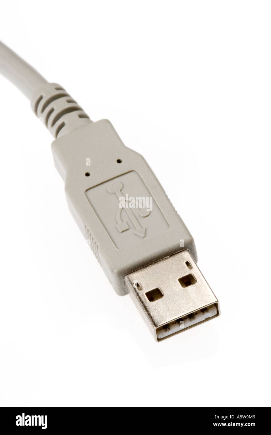 USB cable against a white background Stock Photo - Alamy