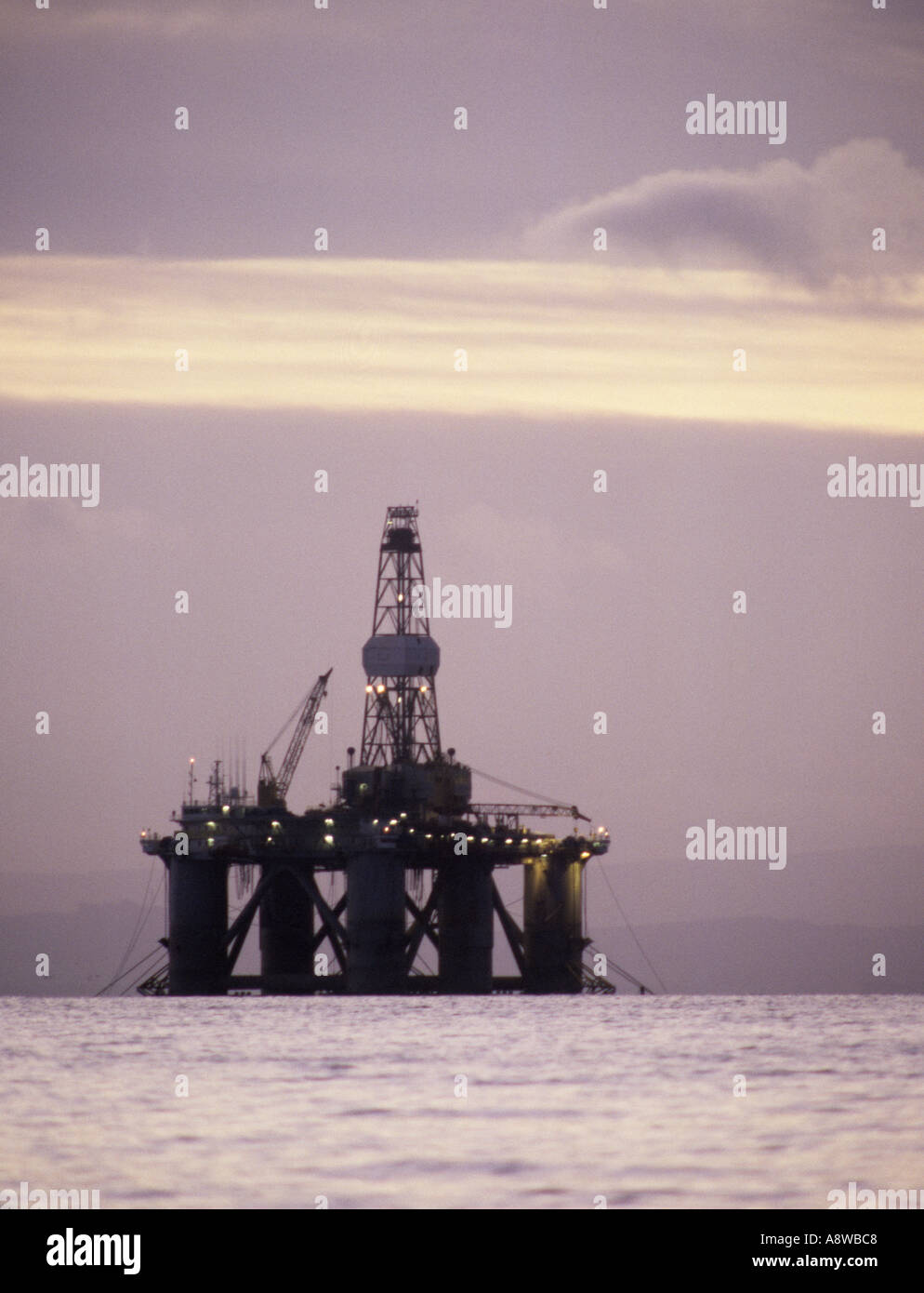 Semi Submersible Oil Rig dawn Firth of Forth Scotland Stock Photo - Alamy
