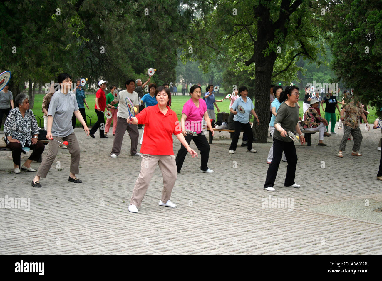 Morning Exercises at Summer Palace Beijing China Stock Photo - Alamy