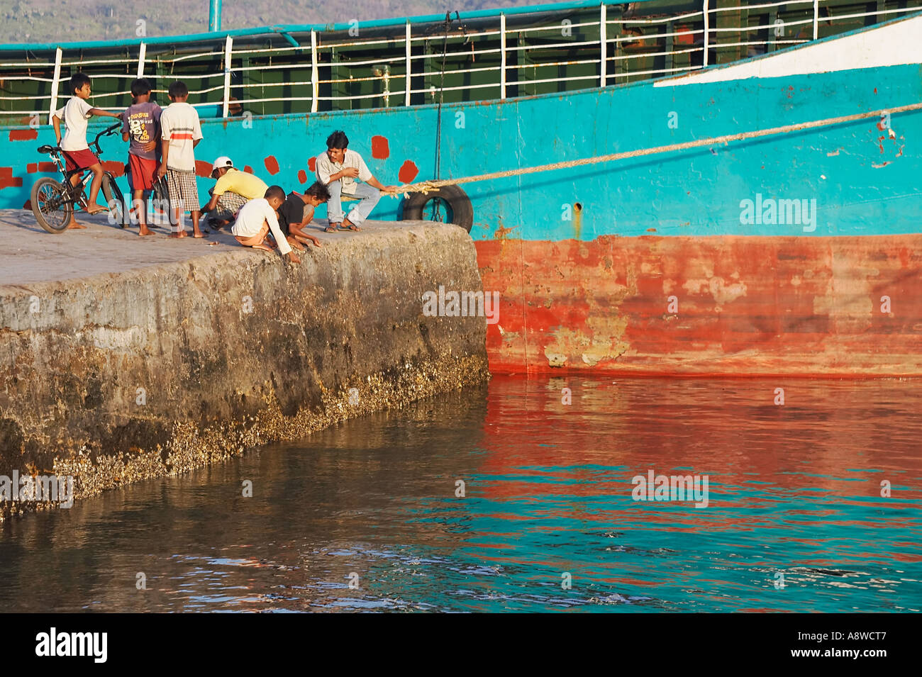 People At Docks Stock Photo - Alamy