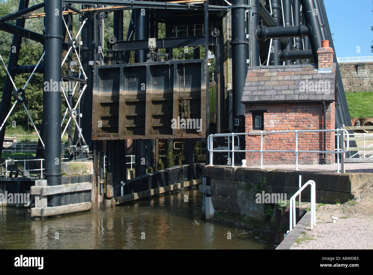 Lift Operators Hut at Anderton Boat Lift near Barnton Cheshire England ...