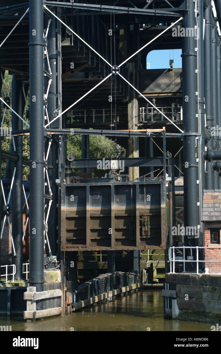 Entrance to Anderton Boat Lift near Barnton Cheshire England United ...