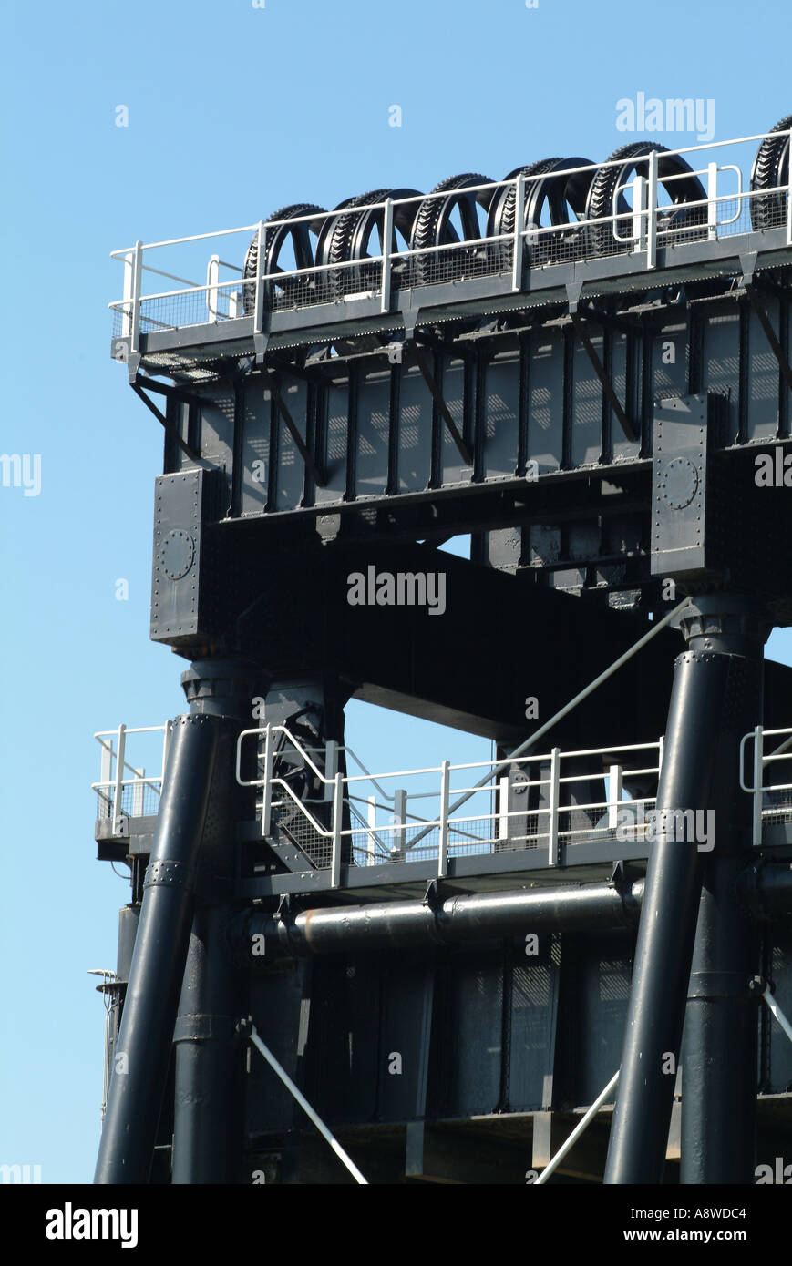 Closeup of British Waterways Anderton Boat Lift near Barnton Cheshire ...