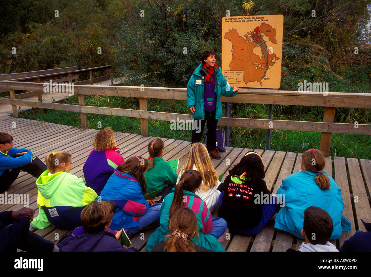 French-Canadians, French-Canadians, park ranger, teacher, students ...